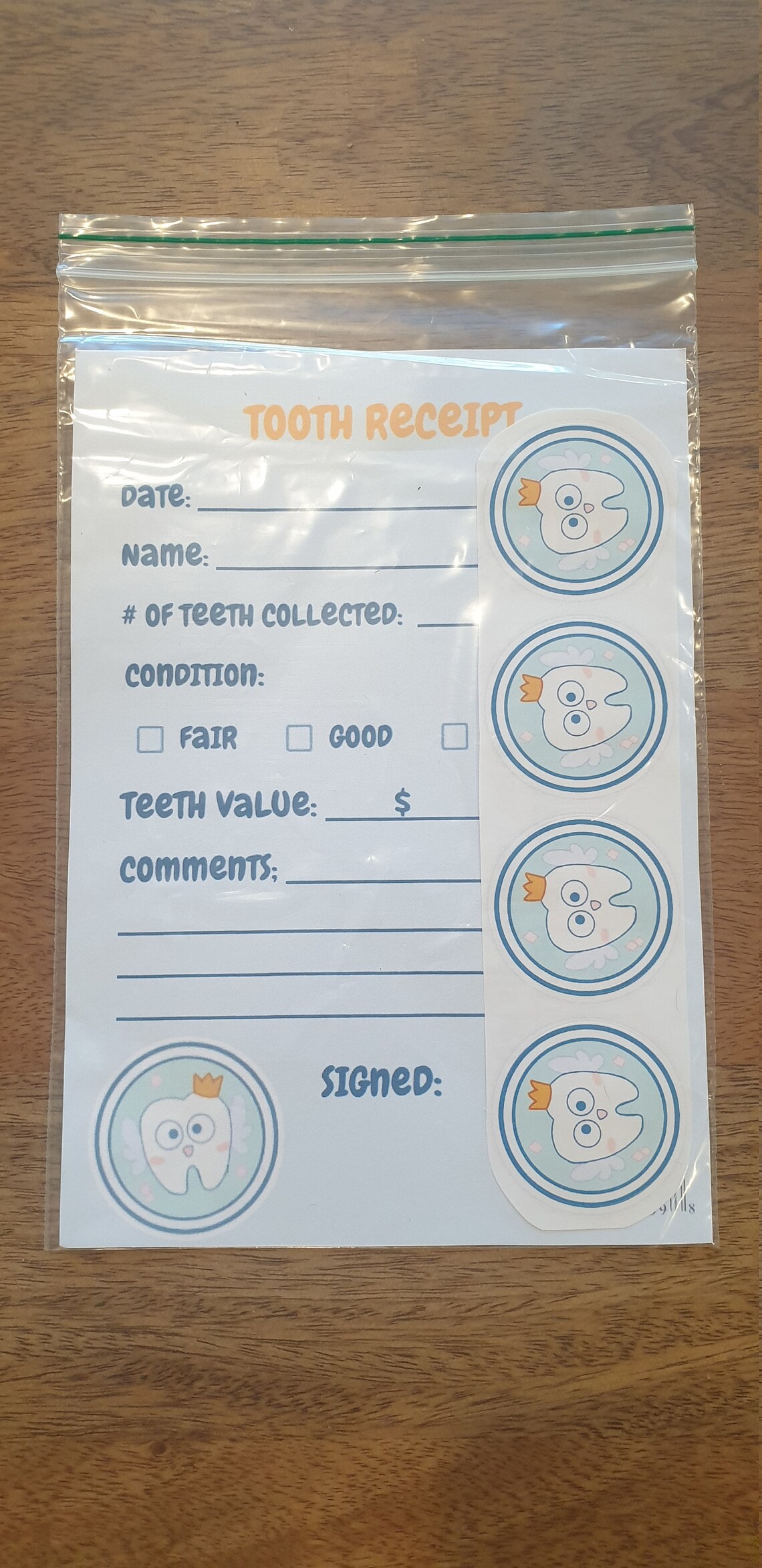 Bluey Tooth Fairy Sticker and Receipt Set - Etsy Canada