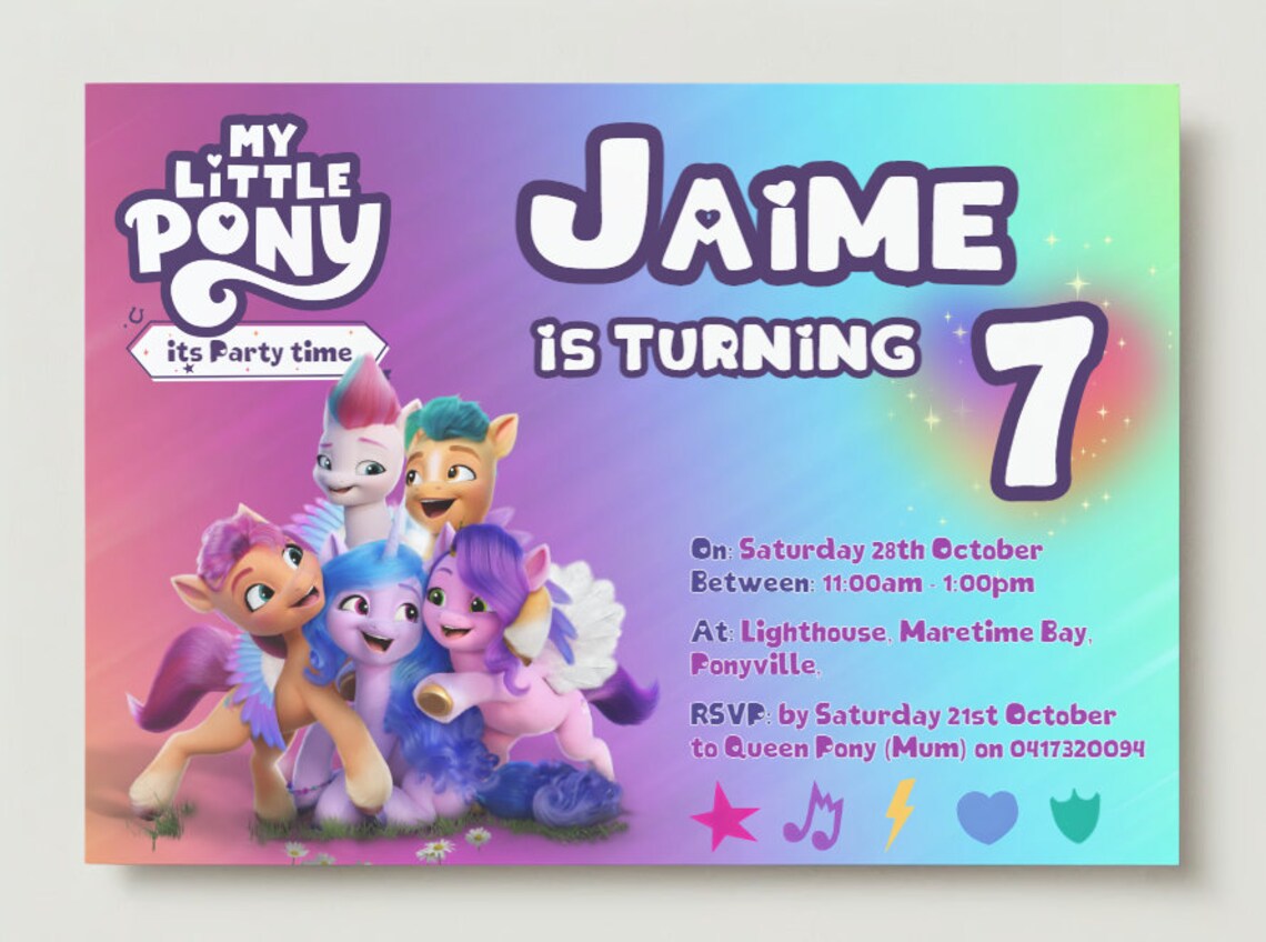 My Little Pony MLP New Generation Birthday Invitation - Etsy