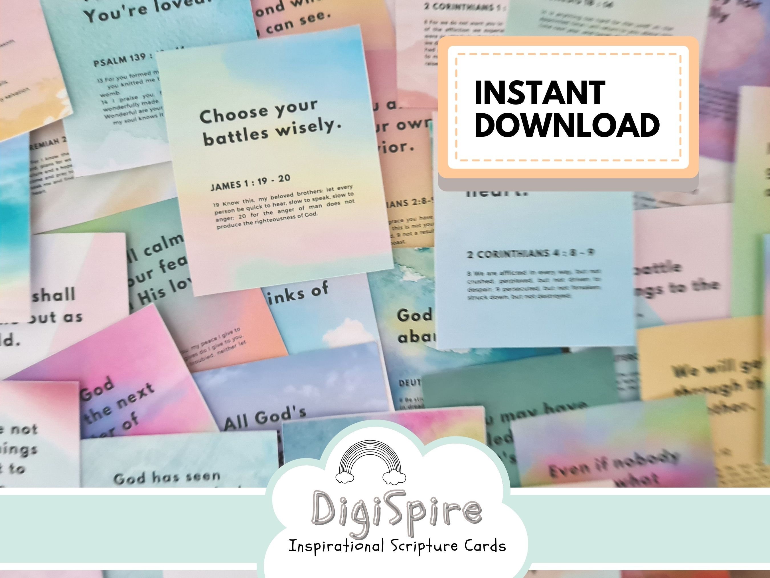 Bible Affirmation Cards 3x2.5 Scripture - Etsy