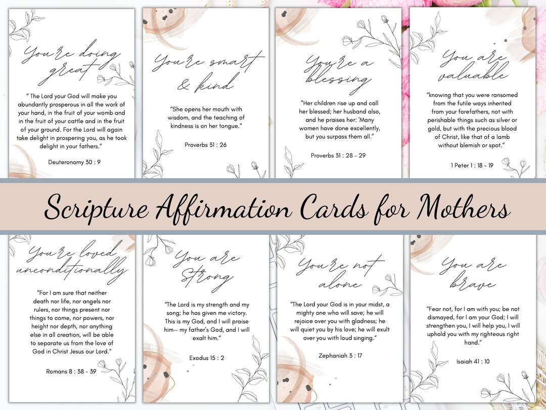 Women Bible Affirmation Cards, 6 X 9 Cm Scripture Encouragement Cards ...