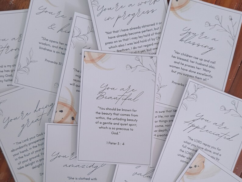 Women Bible Affirmation Cards, 6 X 9 Cm Scripture Encouragement Cards ...