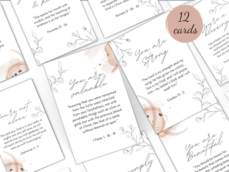 Women Bible Affirmation Cards, 6 X 9 Cm Scripture Encouragement Cards ...
