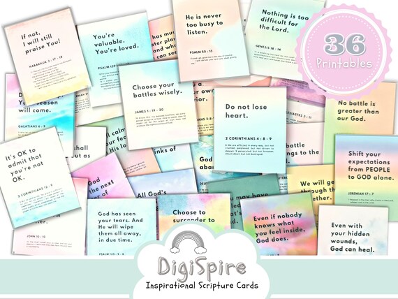 Bible Affirmation Cards 3x2.5 Scripture - Etsy