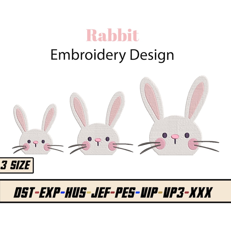 Rabbit Embroidery - Etsy