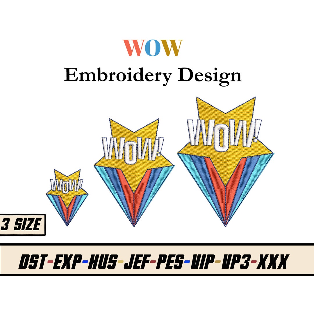WOW Machine Embroidery Design - Quote Embroidery Designs Dst Exp Hus ...
