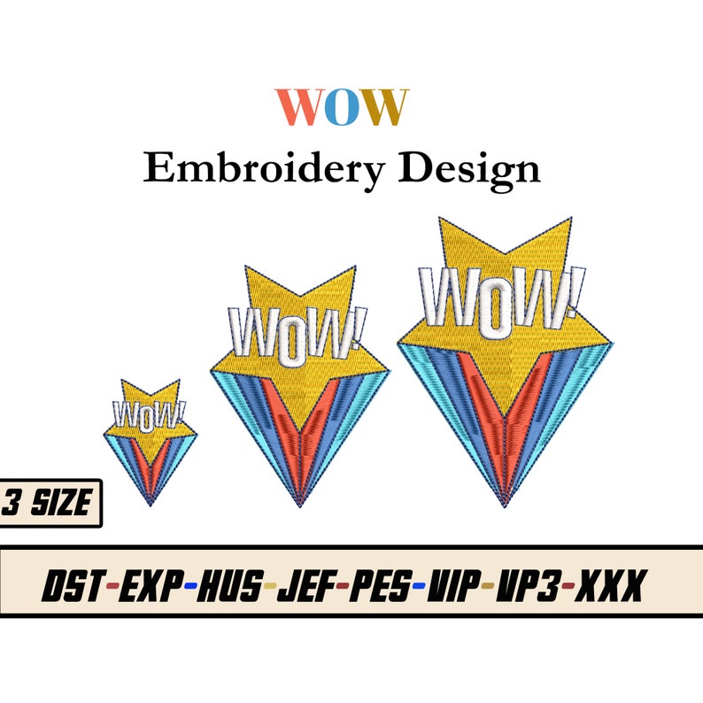 WOW Machine Embroidery Design Quote Embroidery Designs Dst - Etsy