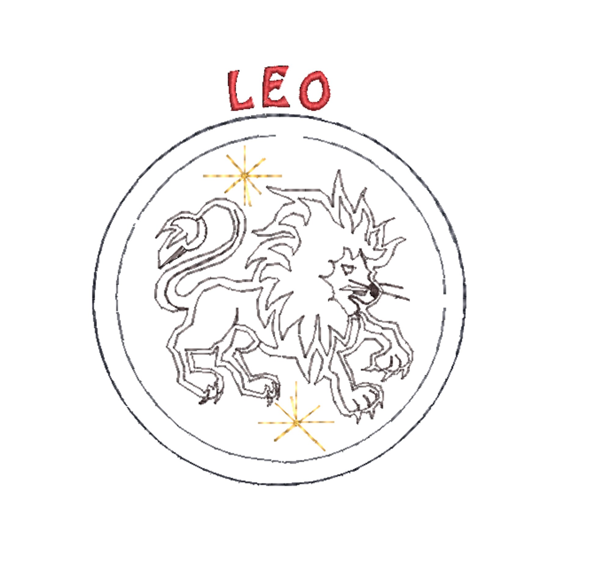 Leo Embroidery Designs - Zodiac Sign Embroidery Design - Zodiac ...