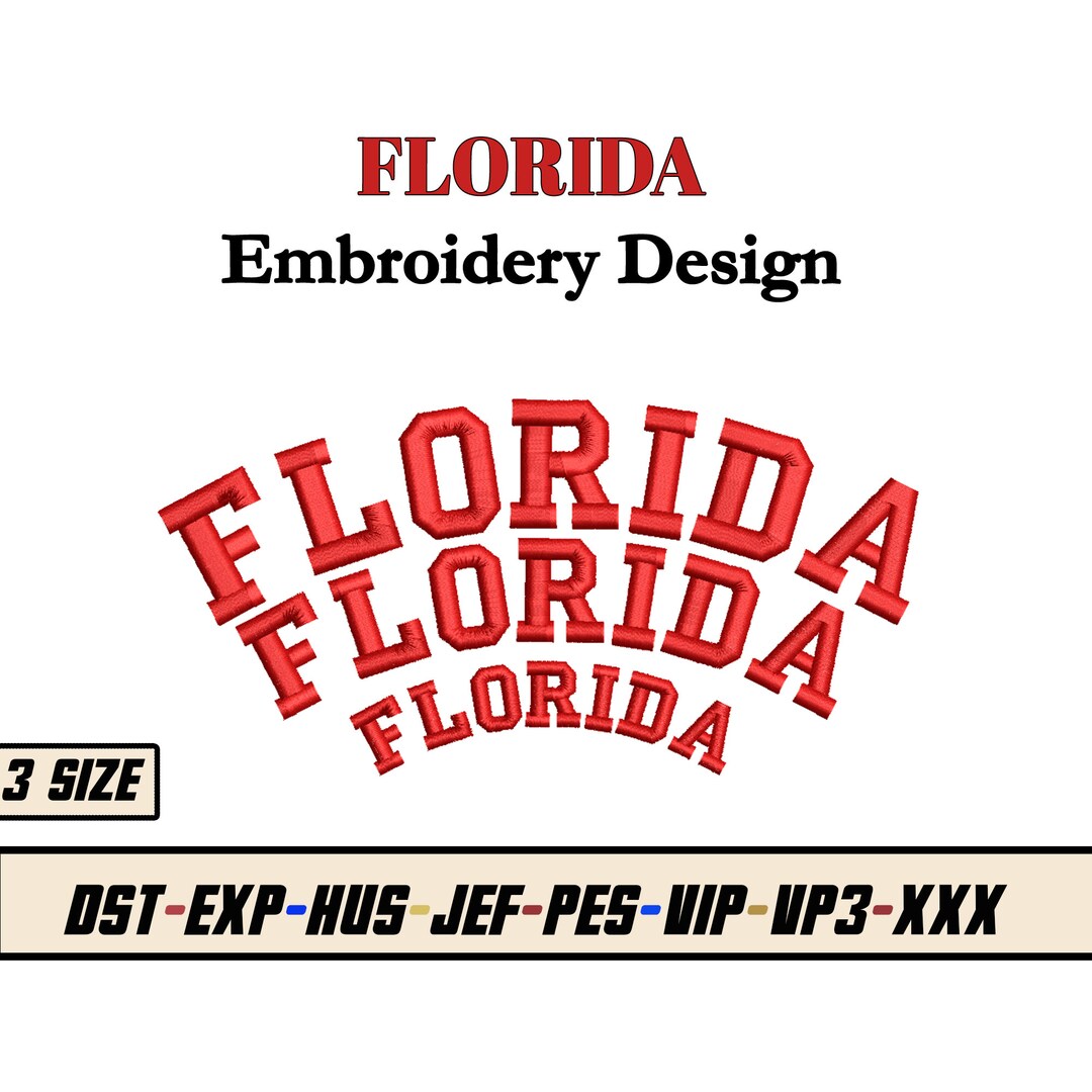Florida Machine Embroidery Design - States Embroidery Design Dst Exp ...