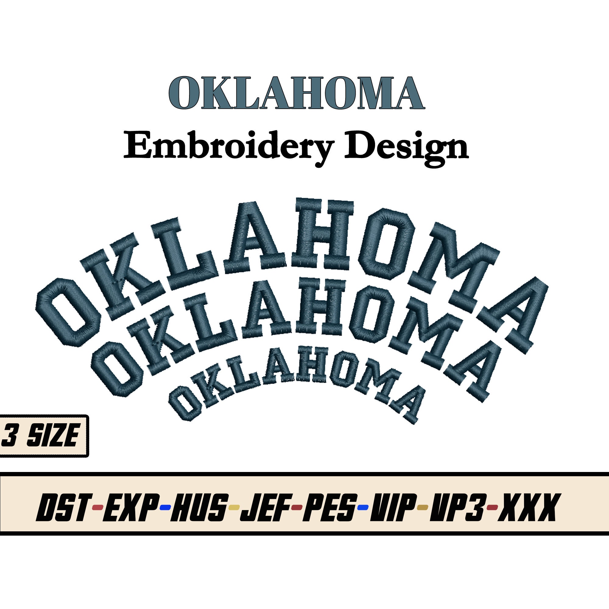 Oklahoma Machine Embroidery Design - States Embroidery Design Dst Exp ...