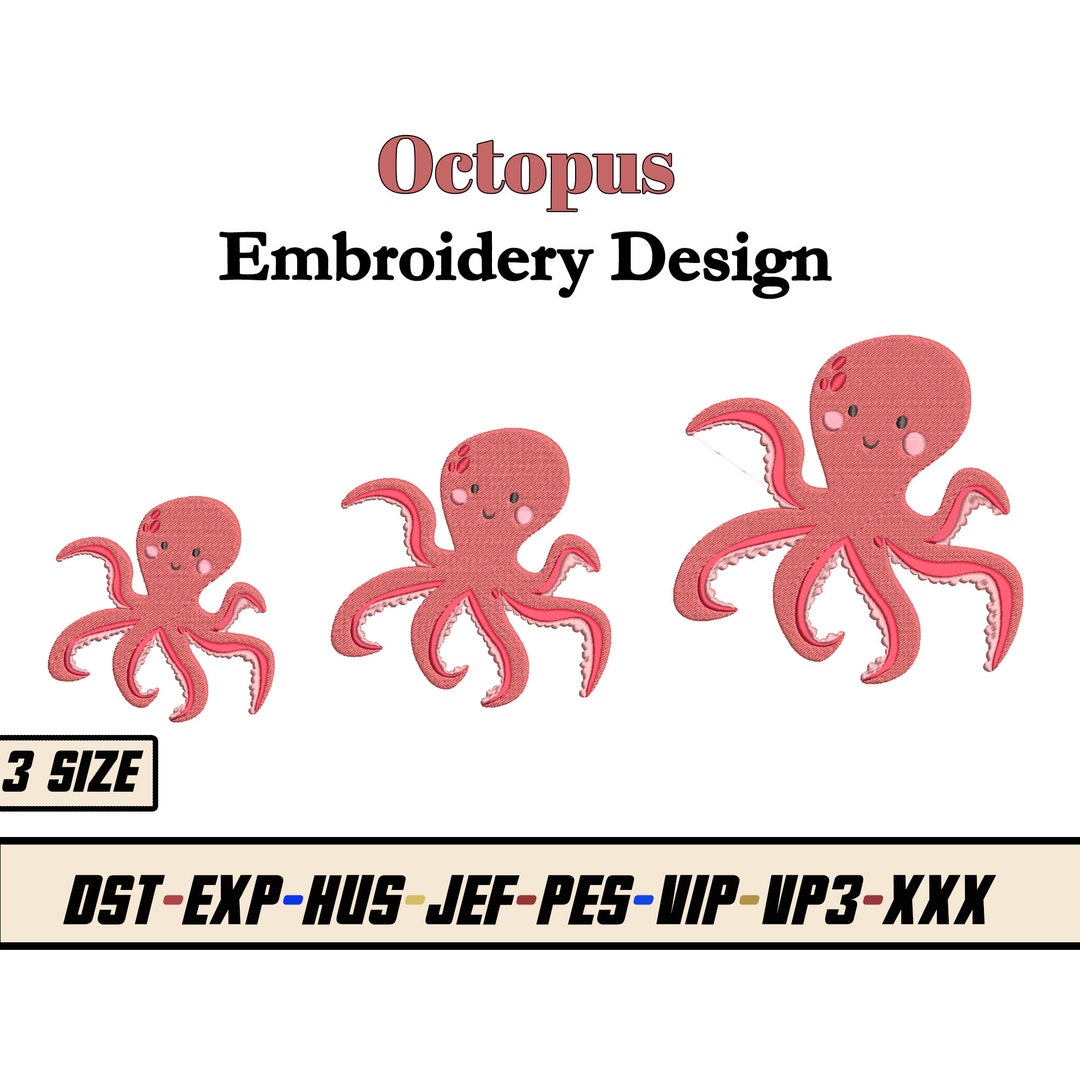 Cute Octopus Embroidery Design for Baby Clothes and Accessories - Etsy
