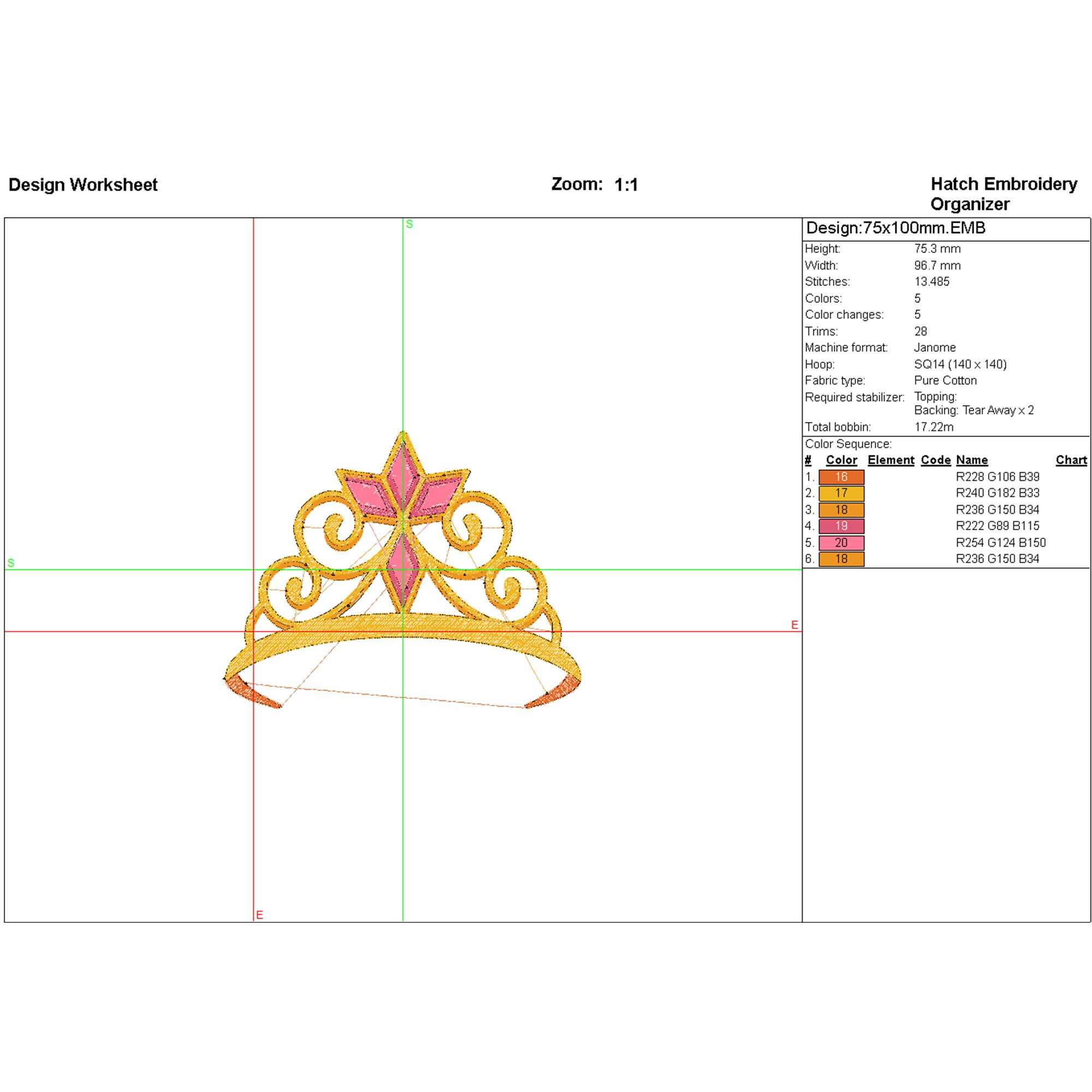 Crown Embroidery Design Queen Crown Crown Royal Dst Exp - Etsy