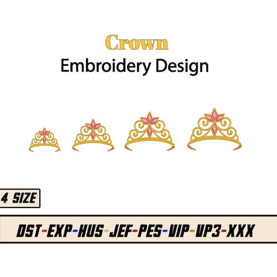 Crown Embroidery Design Queen Crown Crown Royal Dst Exp - Etsy