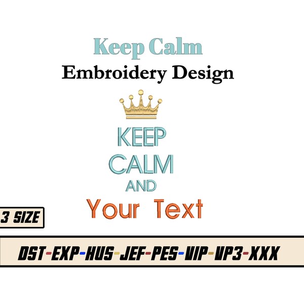Keep Calm Embroidery - Etsy