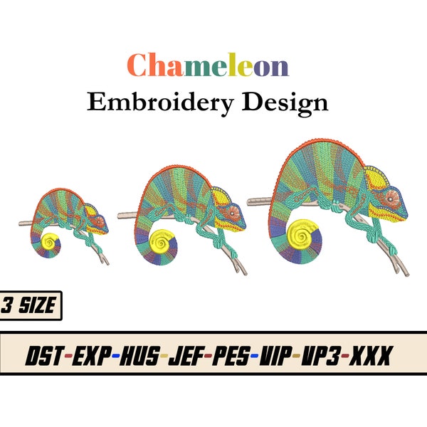 Chameleon Embroidery - Etsy