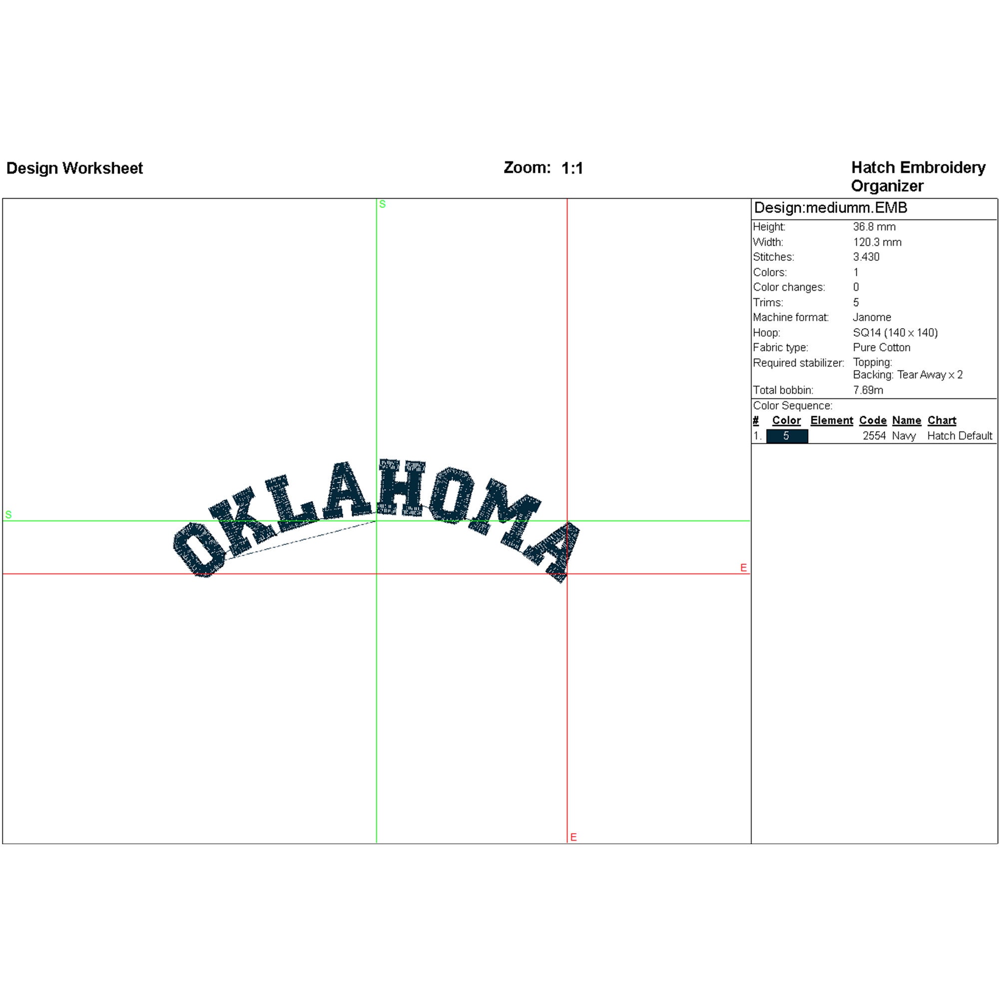 Oklahoma Machine Embroidery Design - States Embroidery Design Dst Exp ...