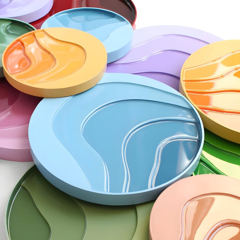 3D Epoxy Resin Wall Art, Handmade Modern Circular Wall Decor, Unique ...