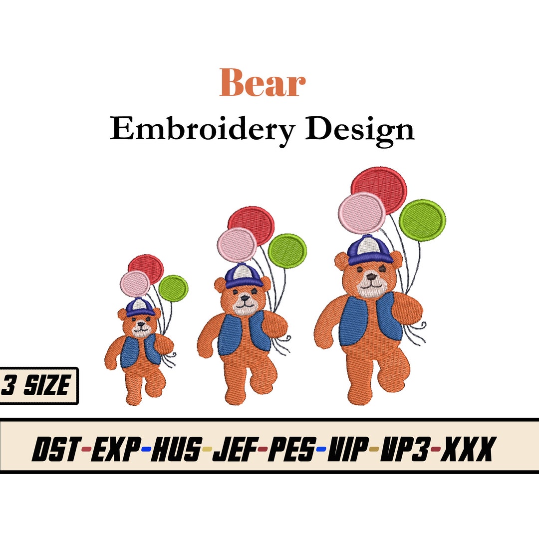 Bear Embroidery Design - Teddy Bear Embroidery - Baby Bear Machine ...