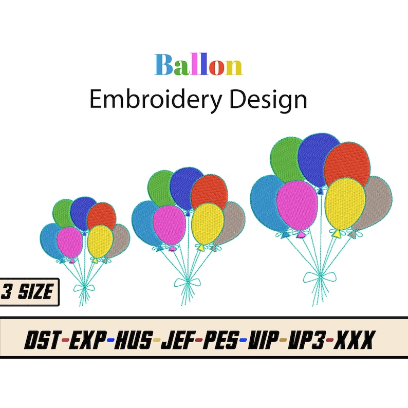 Balloon Embroidery Design – Colorful Balloon - Popular Embroidery ...