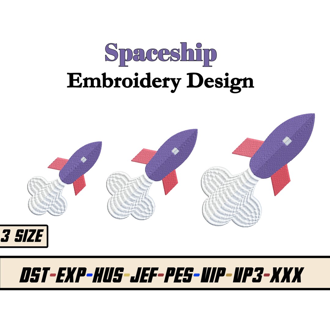Embroidery Design - Space Rocket Blast off Instant Download Digital ...