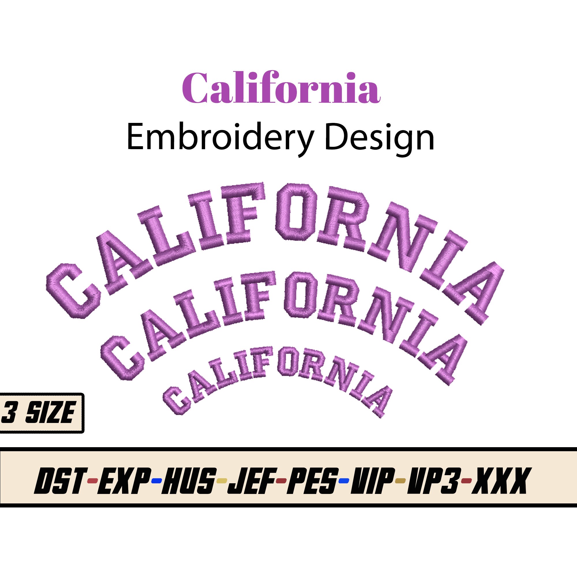 California Machine Embroidery Design - States Embroidery Design Dst Exp ...