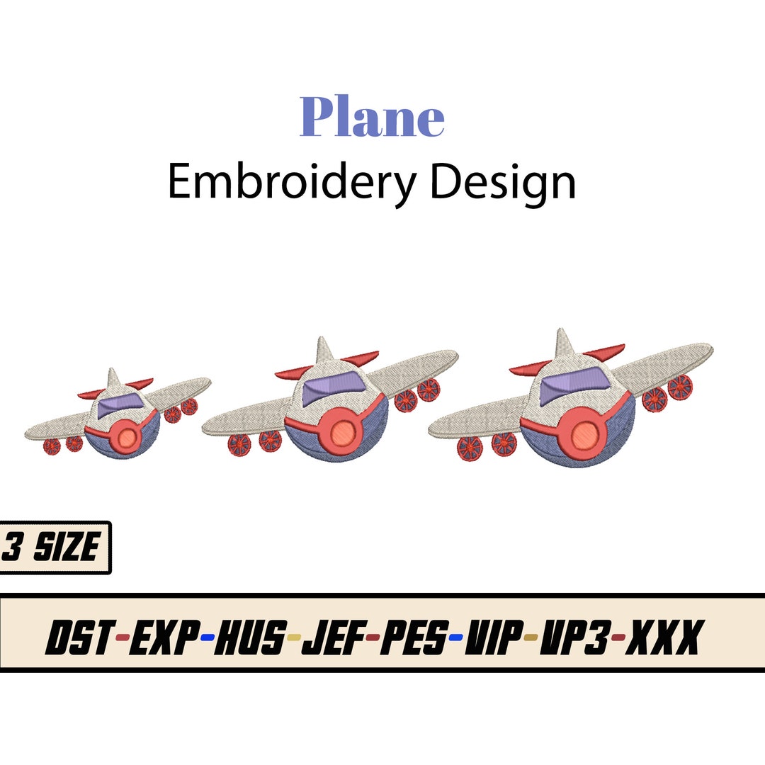 Plane Embroidery Design - Airplane Embroidery Design Machine - Etsy