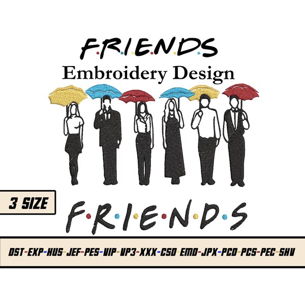 Friends Embroidery - Etsy