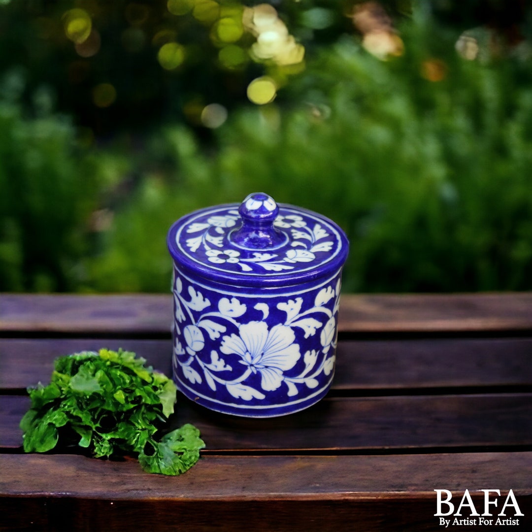 Jaipur Blue Pottery Jar Handcrafted Food Storage & Gifting Solution Set ...