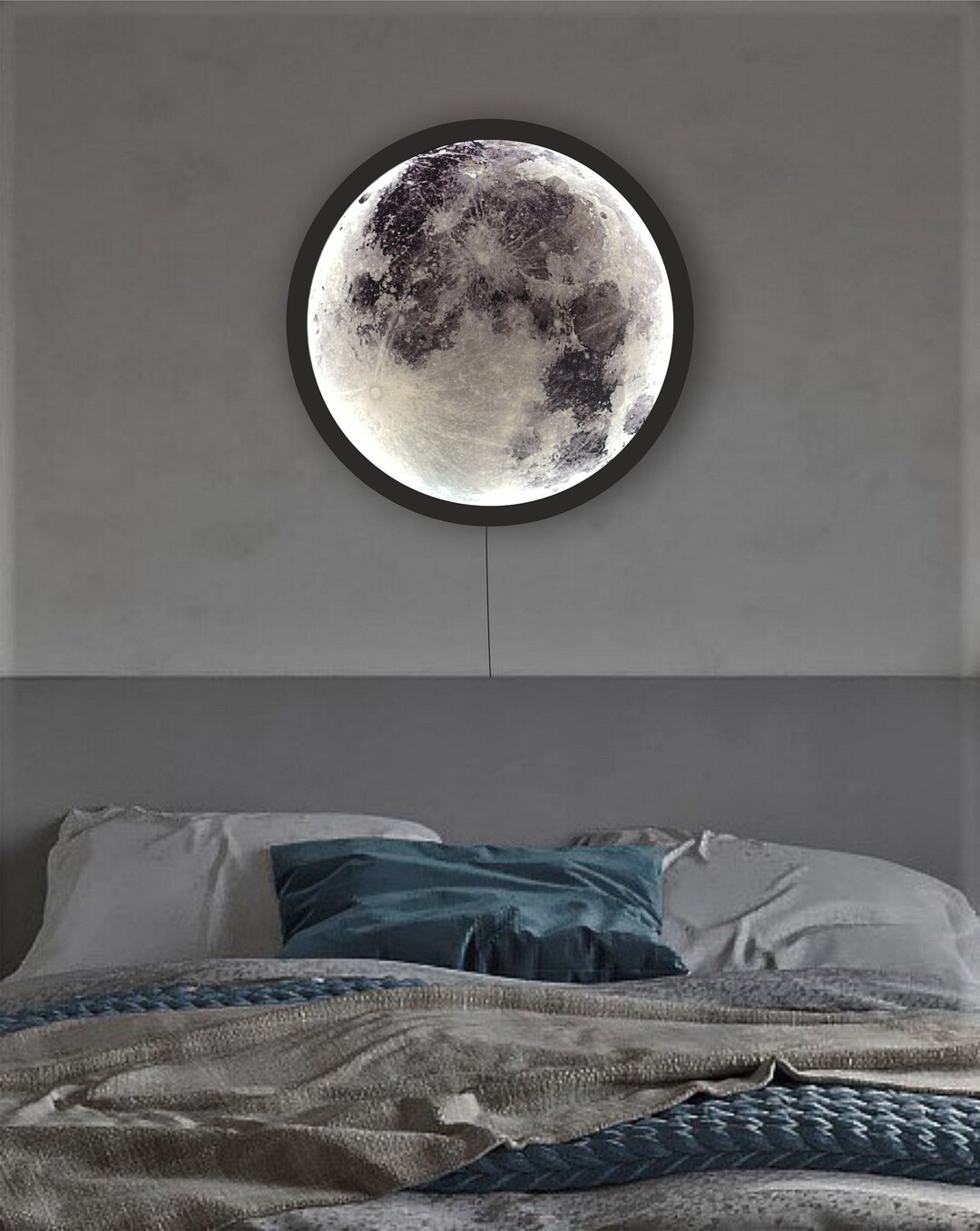 Night Lamp in the Children's Room in the Form of the Moon, Moon Wall ...