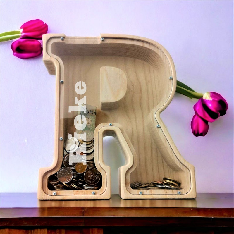 Wood Letter Coin Banks - Etsy