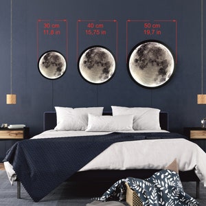 Moon Wall Light, Modern LED Light, Dimmable Wall LED Night Light ...