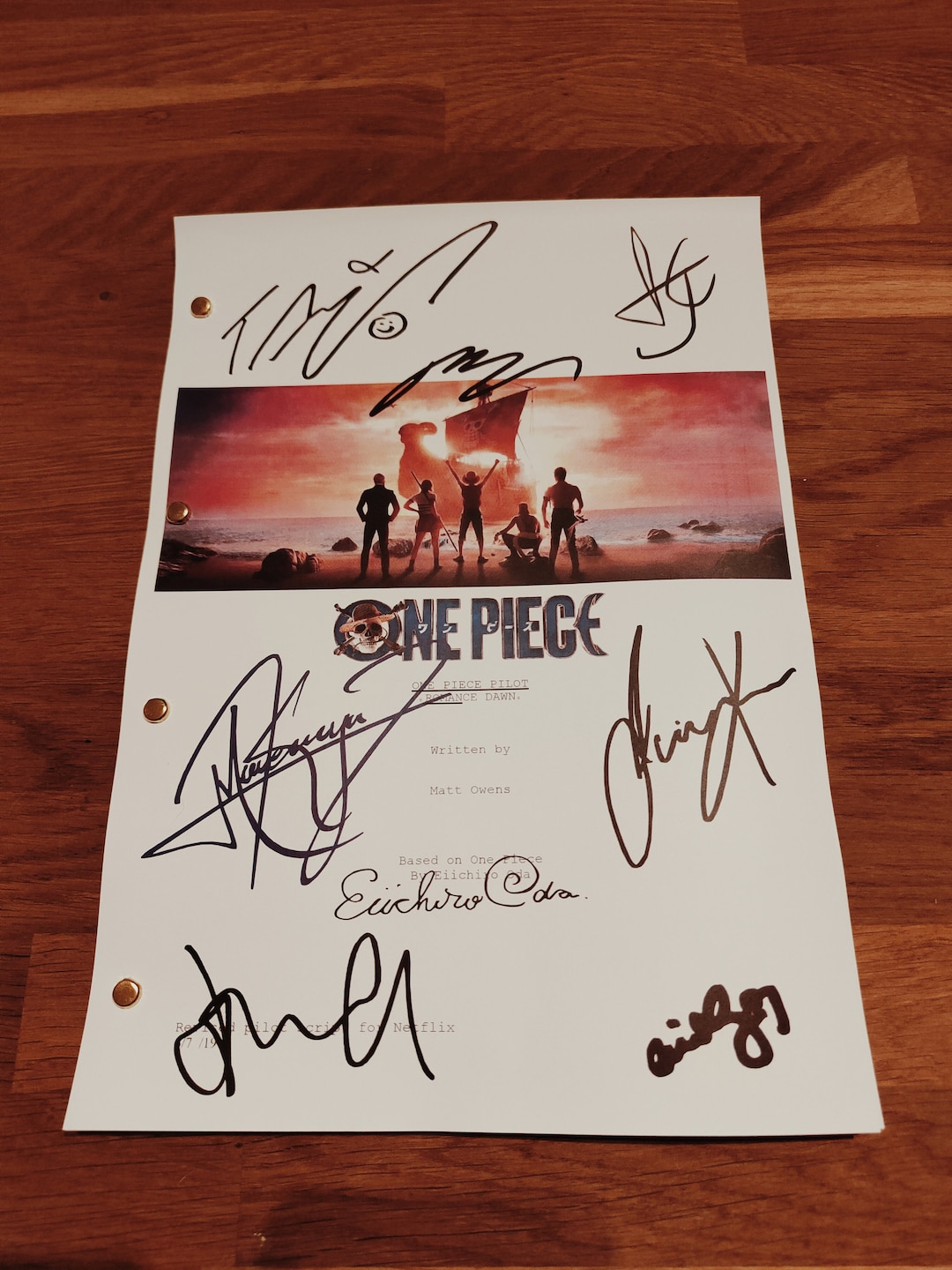 Script Pilot Pilot Episode 0ne Piece Autographs Autographed Inaki Godoy ...