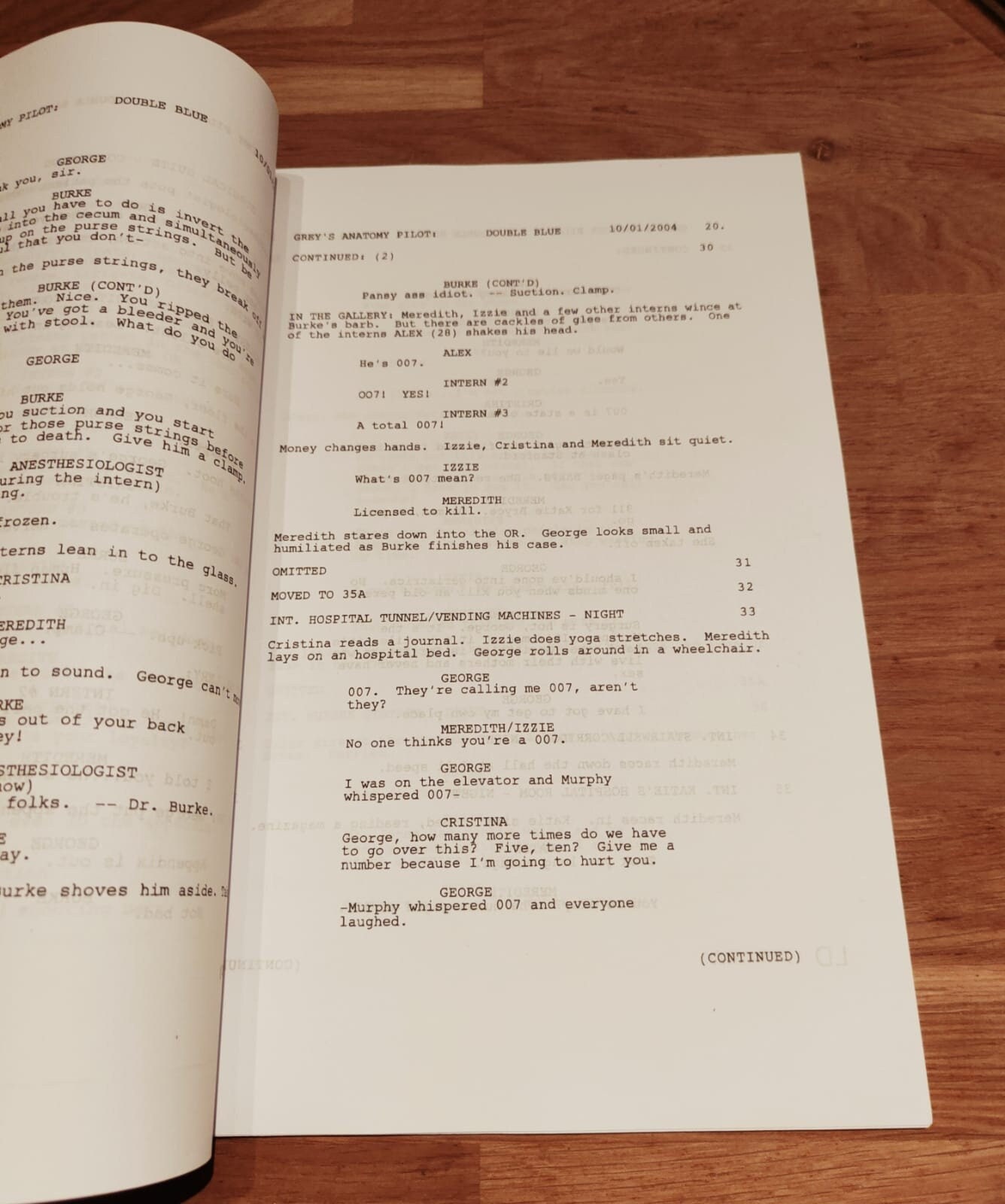 Script Pilot GREY'S ANATOMY Autographed Autographs Ellen Pompeo Patrick ...