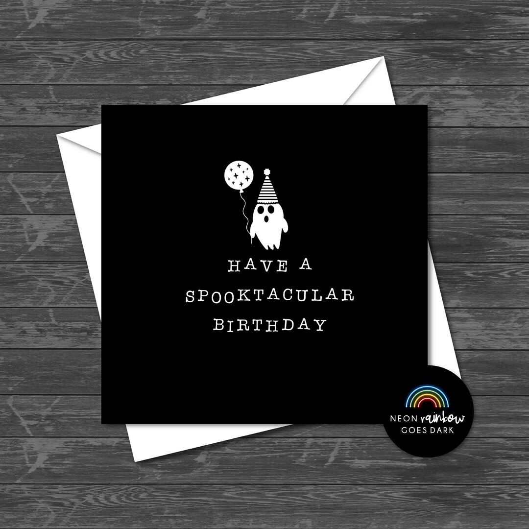 Have A Spooktacular Birthday Card, Greetings Card, Black & White, Goth ...