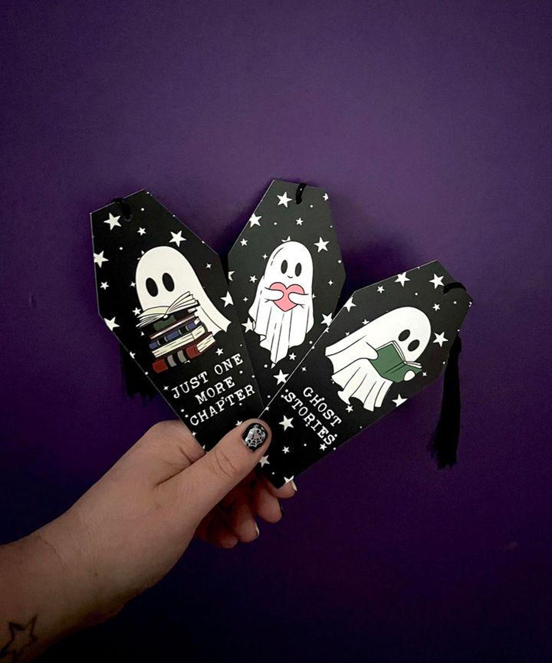 Ghost Coffin Shaped Bookmark Bundle, Pack, Set, Cute Ghost, Reading ...