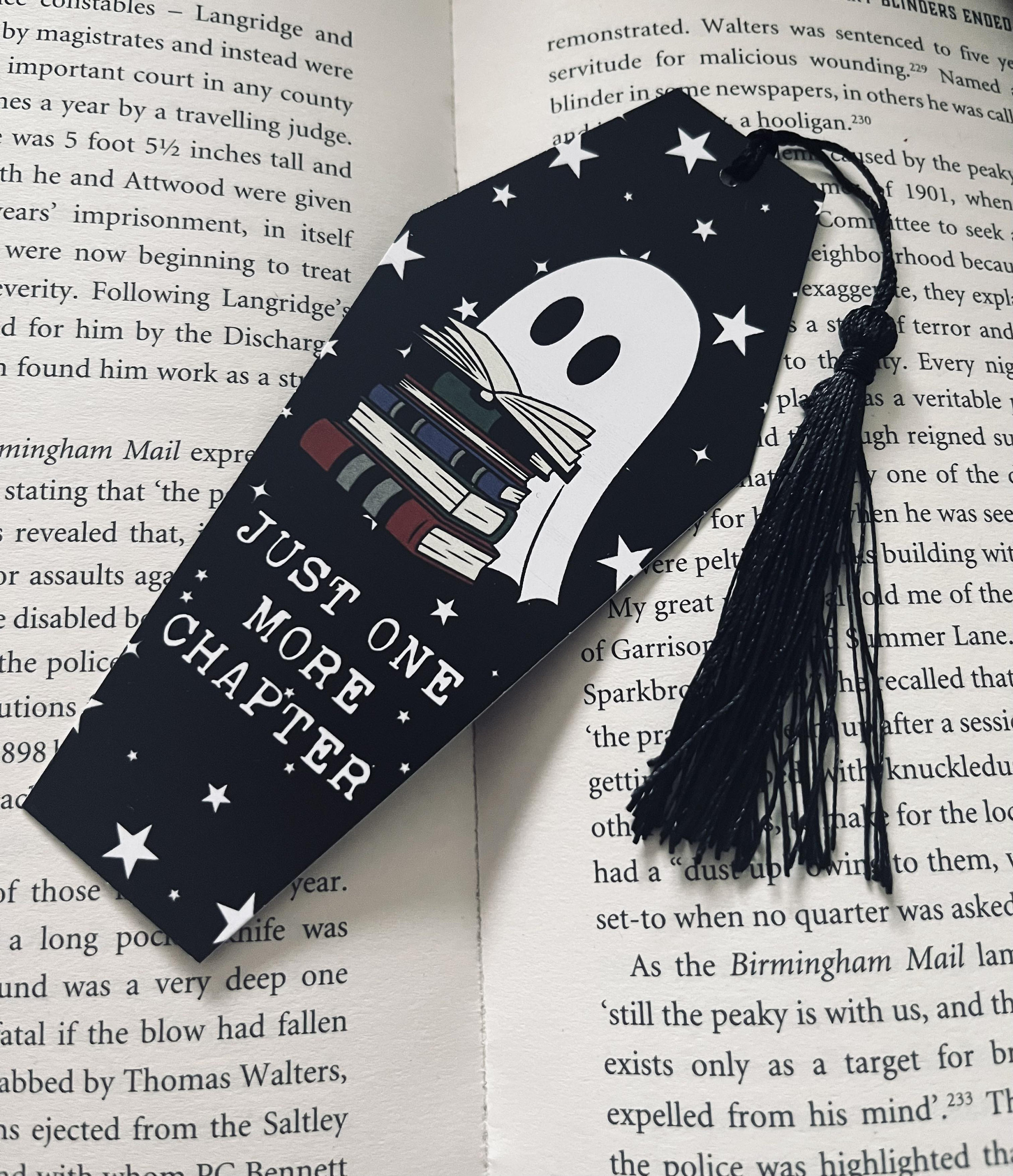 Coffin Shaped Ghost Bookmark, One More Chapter, Goth, Tassel, Shaped ...