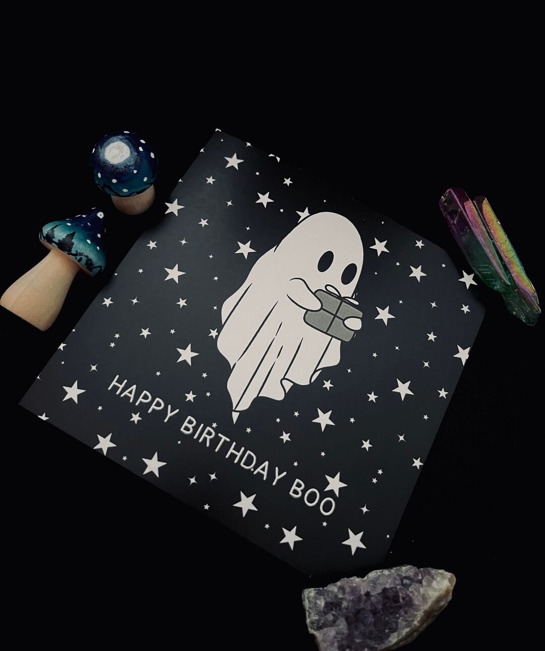 Happy Birthday Boo Ghost Birthday Card, Greetings Card, Ghostly Gift ...