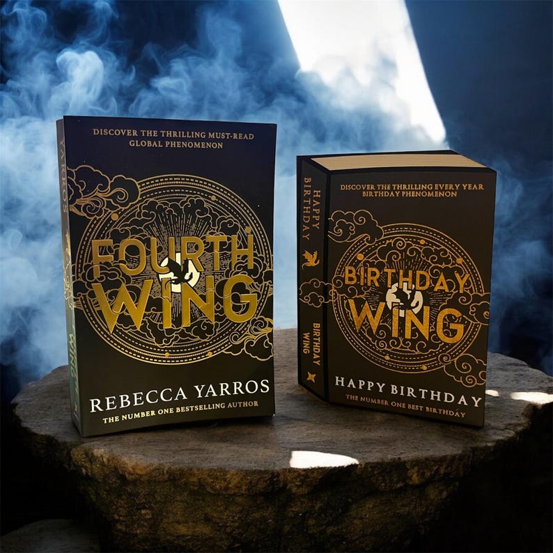 Book Birthday Card, Fourth Wing Inspired Birthday Card, Bookish, Book ...