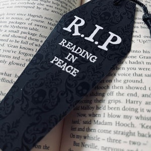 Coffin Shaped RIP Reading in Peace Bookmark, Goth, Tassel, Shaped ...