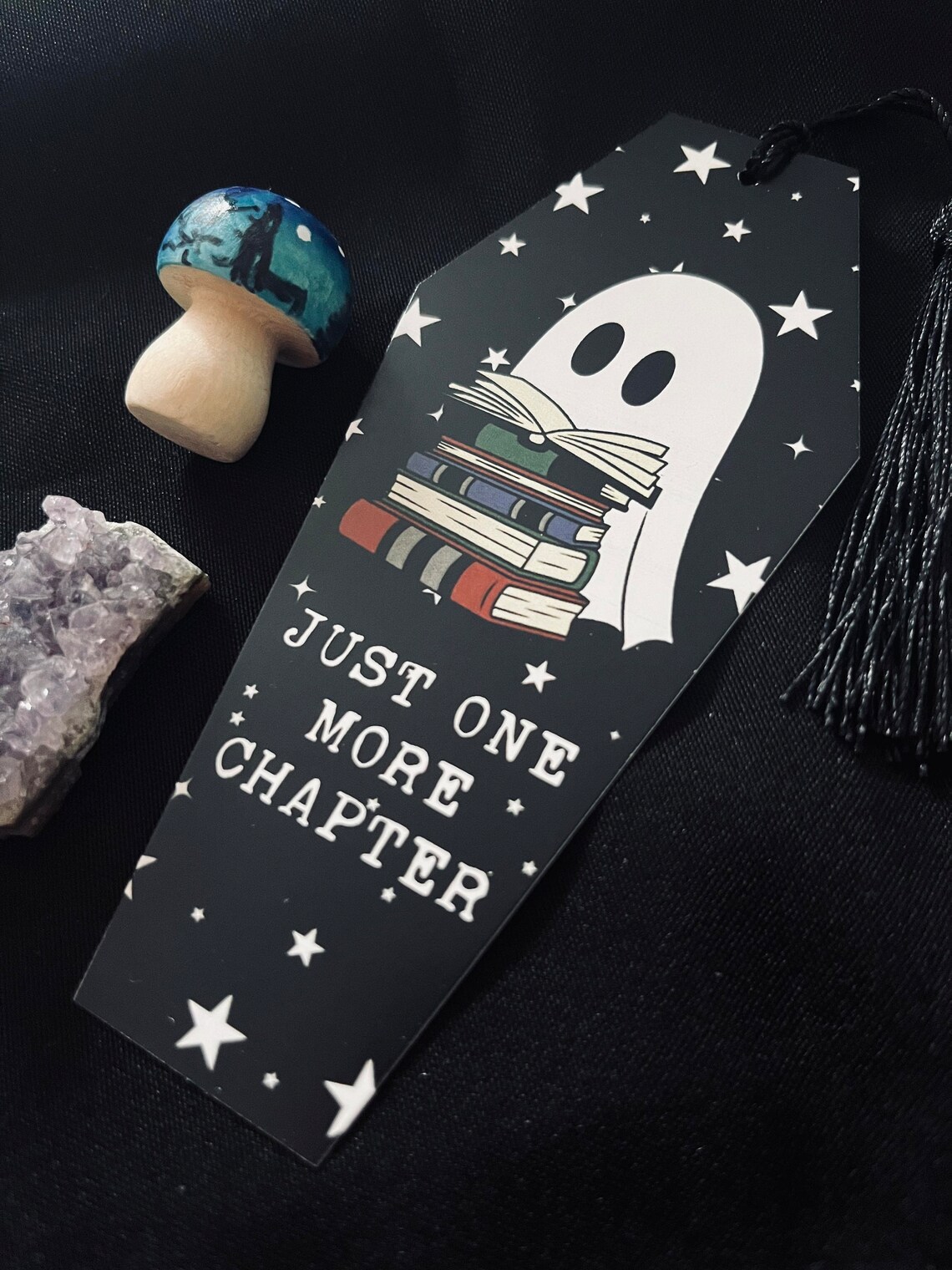 Coffin Shaped Ghost Bookmark, One More Chapter, Goth, Tassel, Shaped ...