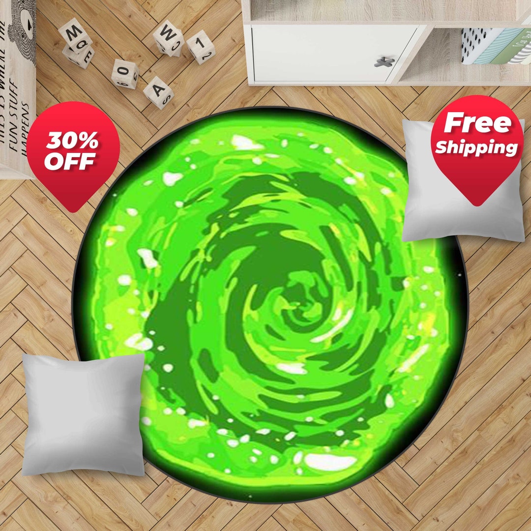 Rick and Morty Portal Rug,kids Room Rug, Children Room Decor, Rick and ...