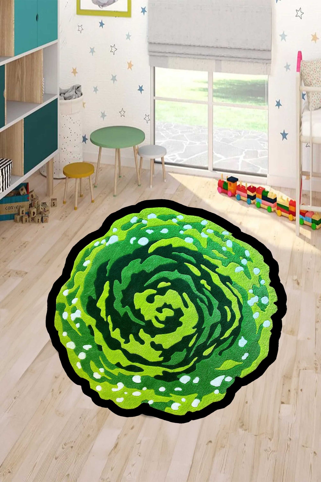Rick and Morty Portal Rug,kids Room Rug, Children Room Decor, Rick and ...