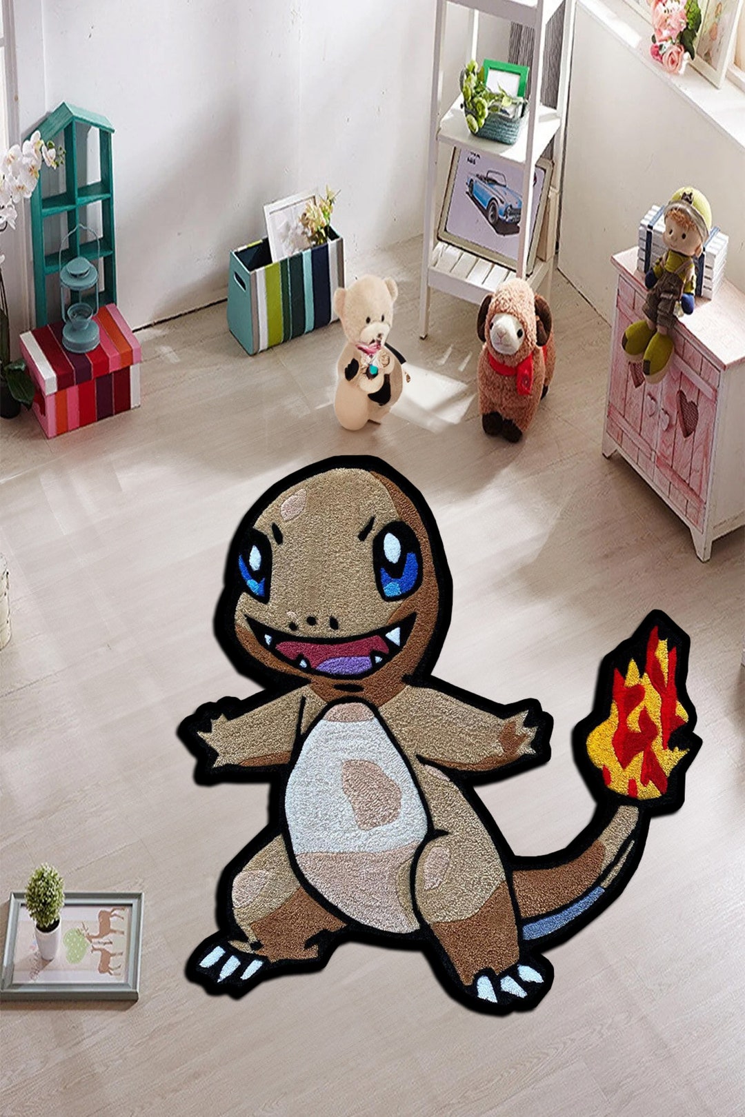 Charmander Rug, Pokemon Character Rug, Charmander, Kids Room Decor ...