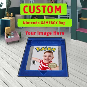 Gameboy Decor, Retro Gameboy Rug, Pokemon Rug, Home Print, Birthday ...