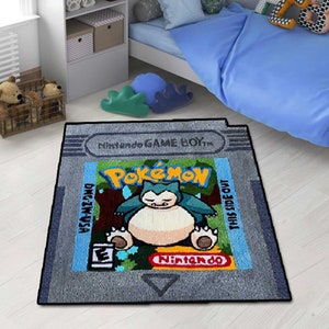 Gameboy Decor, Retro Gameboy Rug, Pokemon Rug, Home Print, Birthday ...