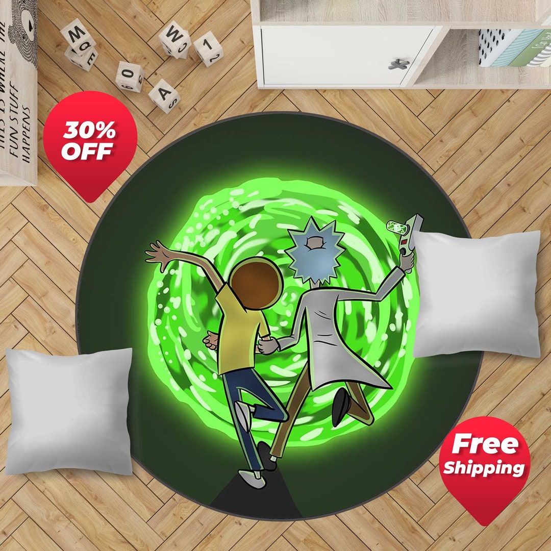 Rick and Morty Portal, Portal Raund Rug, Rick and Morty Decor, Pickle ...