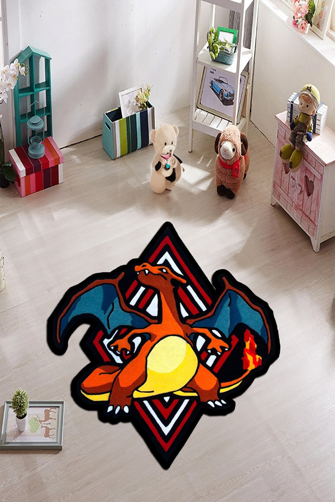 Charizard Rug, Pokemon Character Rug, Dragon Rug, Kids Room Decor ...