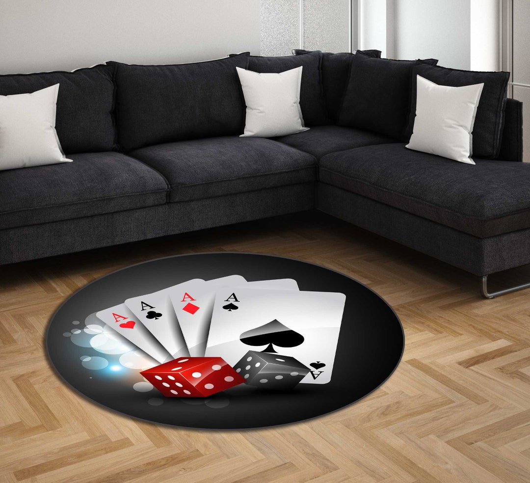 Poker Square Ace Rug,four Aces Play Spades Poker, Poker Rug, Playing ...