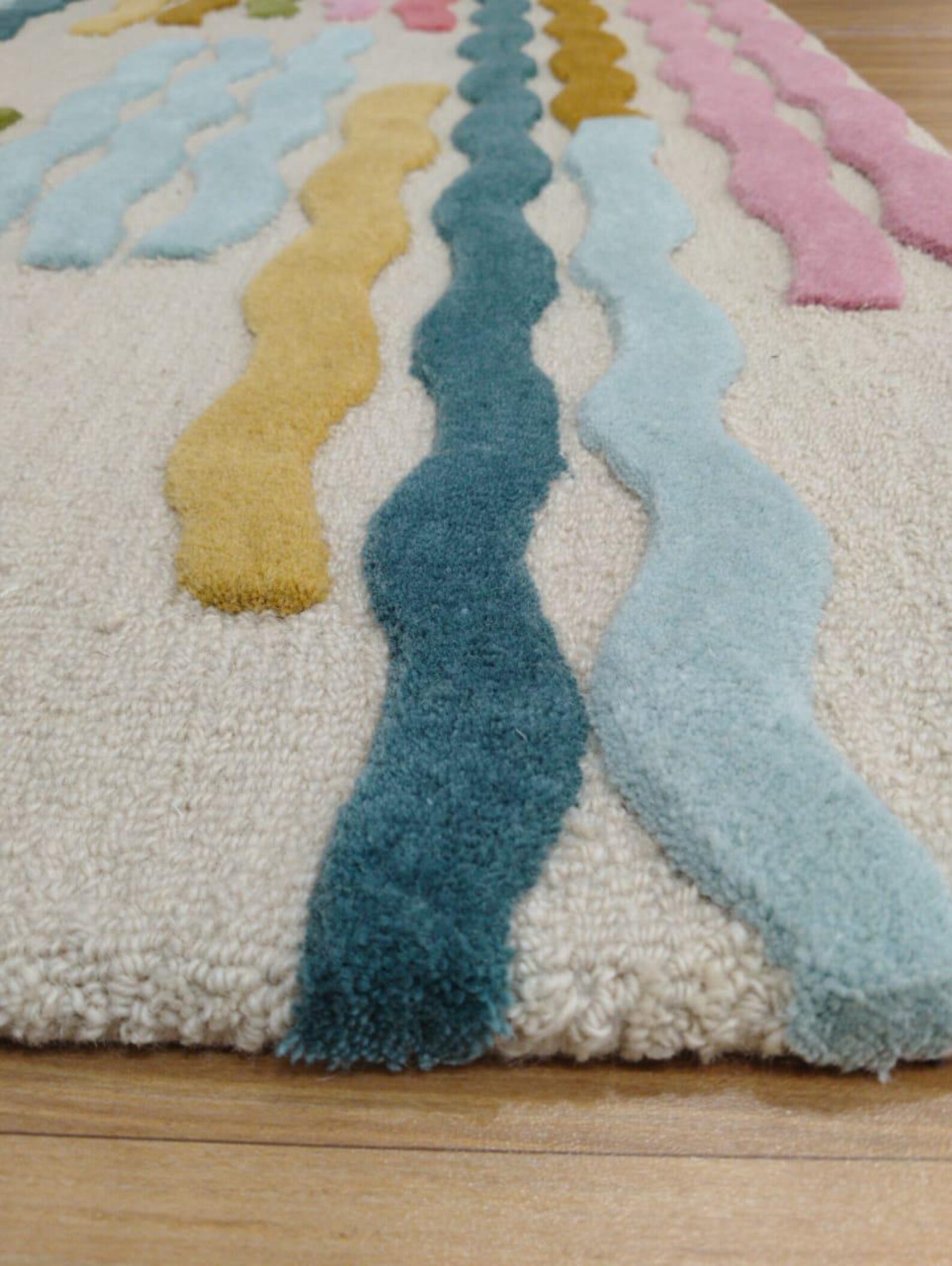 Colorful Rugs Hand Tufted High Low Loop Cut Area Rug Handmade Wool Rug ...