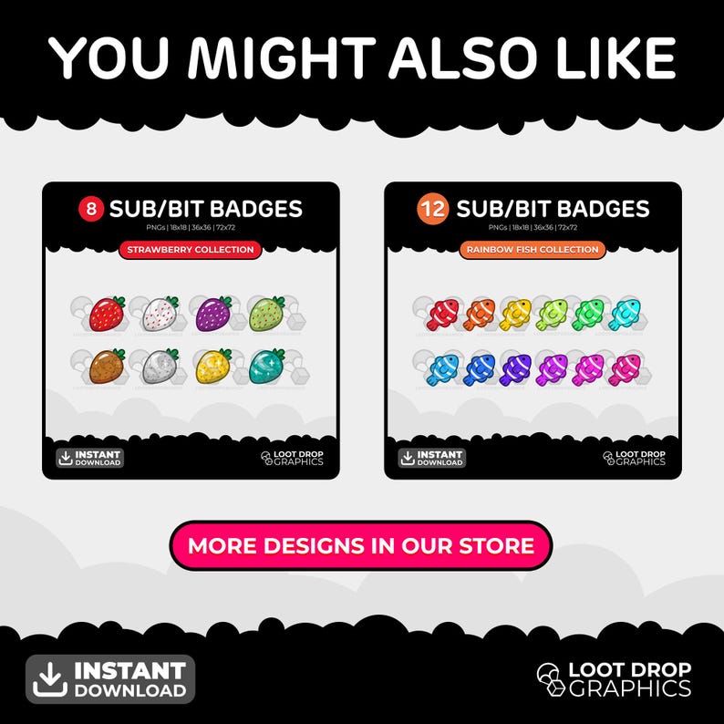 Rainbow Heart Gemstone Twitch Bit Badges Pack - 28 X Precious Stones ...