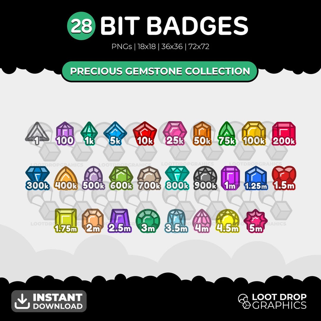 Precious Gems & Stones With Numbers Badges Pack 28 X Precious Stones ...